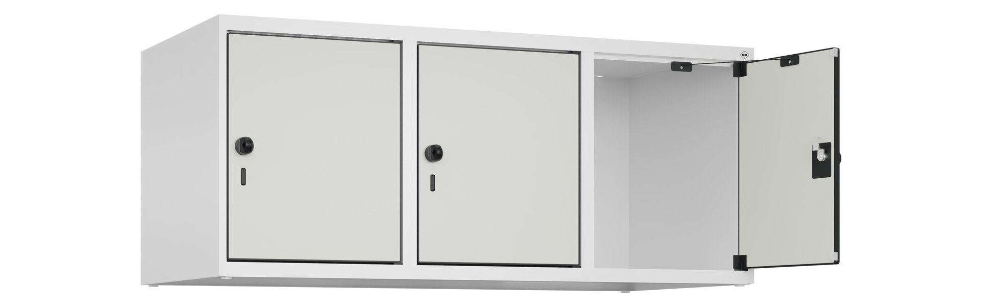 C+P Aufsatzschrank Evolo PLUS, 3 Abteile, 500x1200x500mm | RAL 9016 Verkehrsweiß | Dekor ...