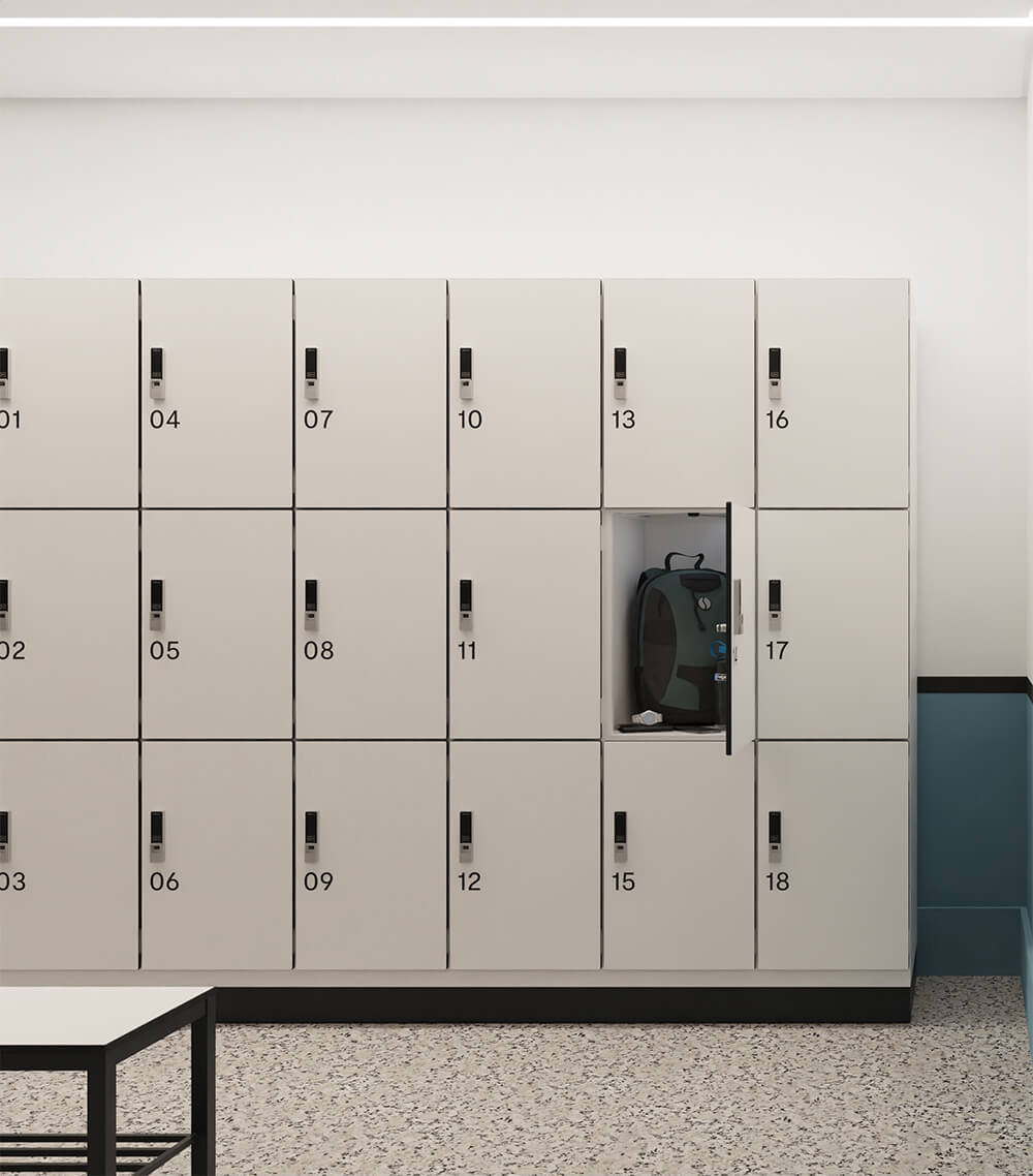 C+P Aufsatzschrank Evolo PLUS, 2 Abteile, 500x600x500mm | RAL 9016 Verkehrsweiß | Dekor Beton ...